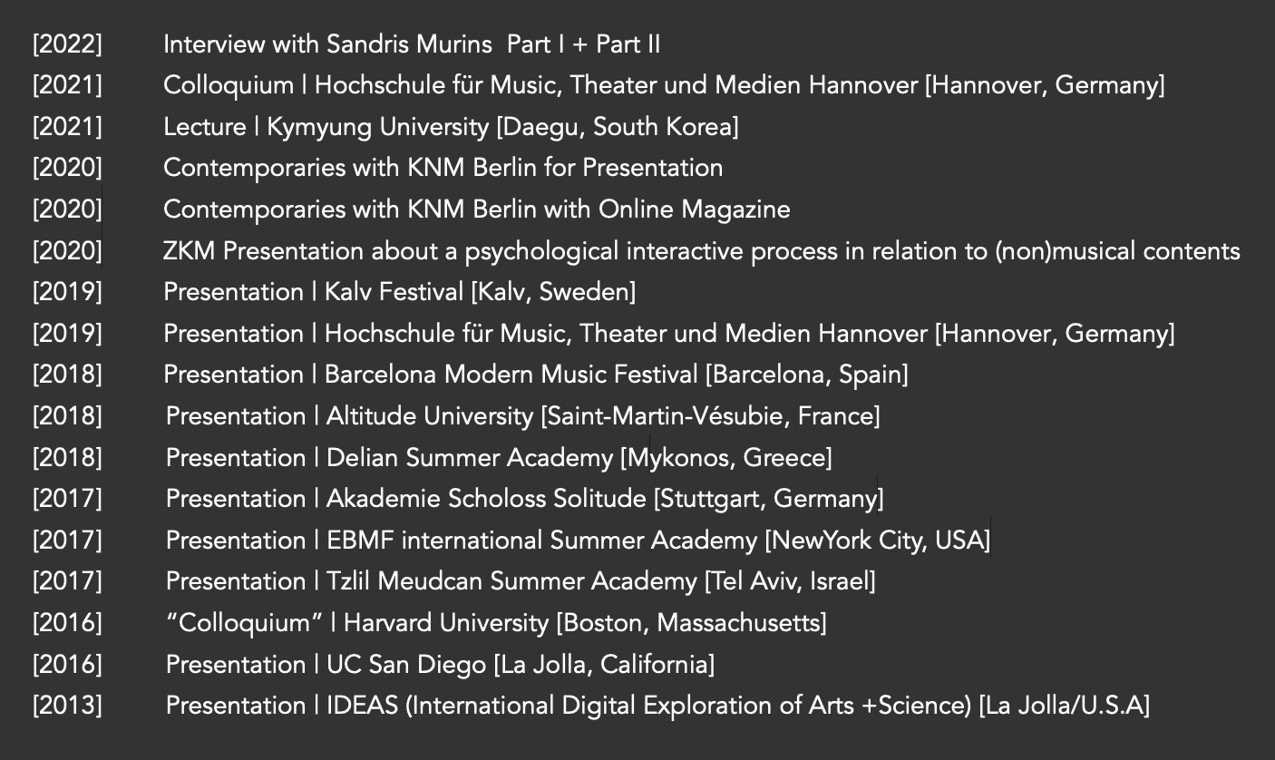 Interviews + Presentations – Hunjoo Jung